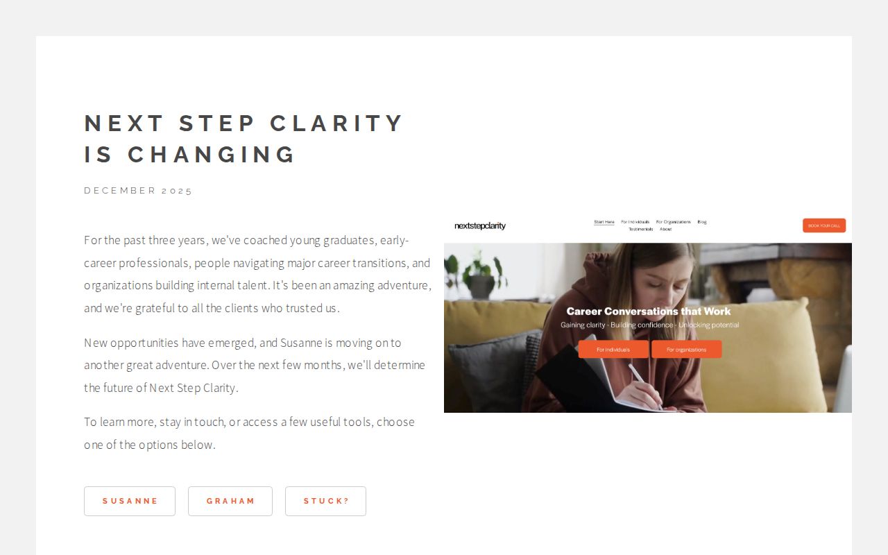 Next Step Clarity in Transition